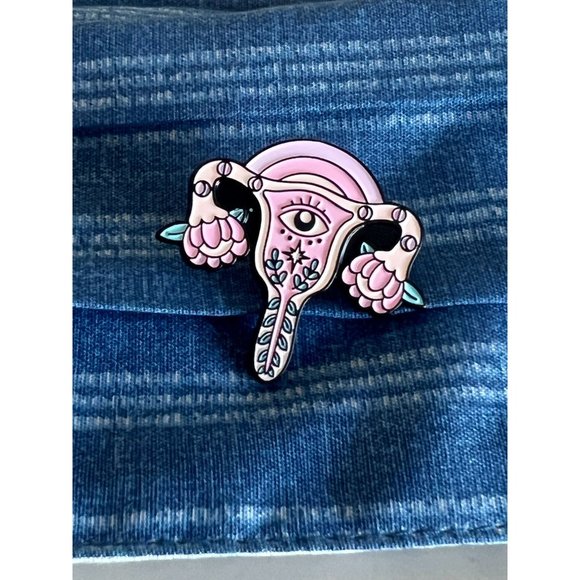 MYSTICAL UTERUS | Jewelry | Mystical Uterus Pink Enamel Lapel Pin New ...